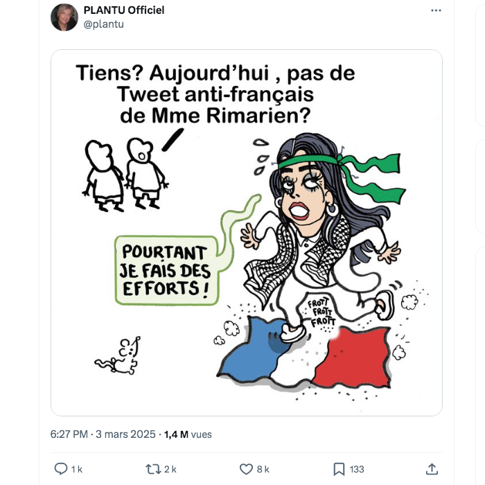 Plantu a fâché Rima Hassan